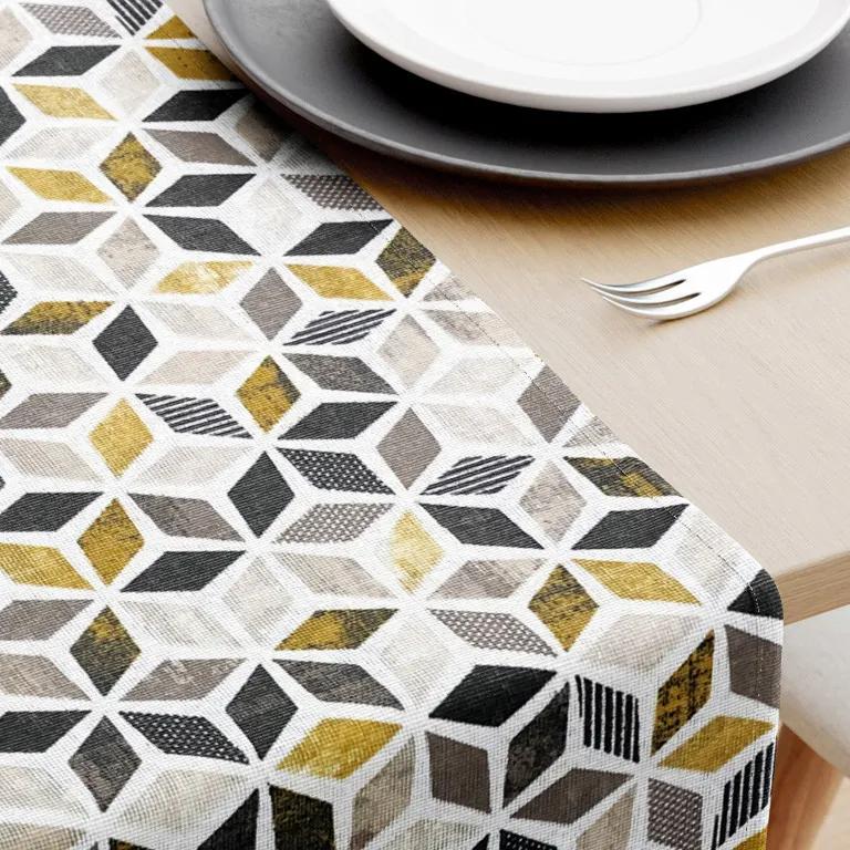 Goldea běhoun na stůl vintage - mozaika se zlatou 35x160 cm
