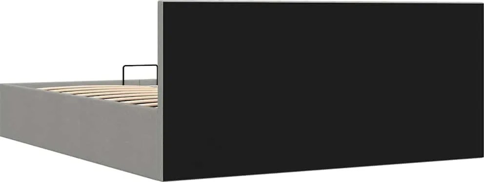 Zvedací rám postele úložný prostor světle šedý textil 160x200cm 285580