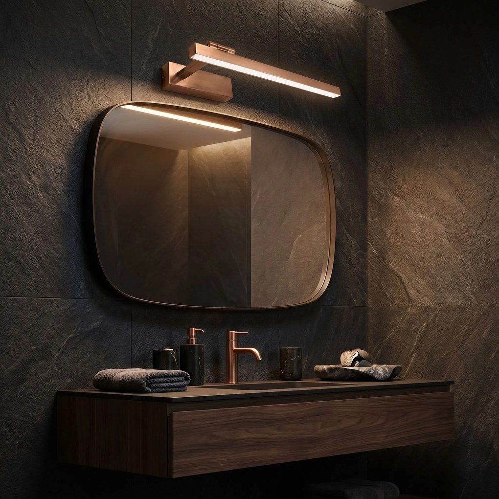 Toolight Rea, Koupelnové nástěnné LED svítidlo SWE037-1W 40cm BRUSH COPPER, OSW-20137