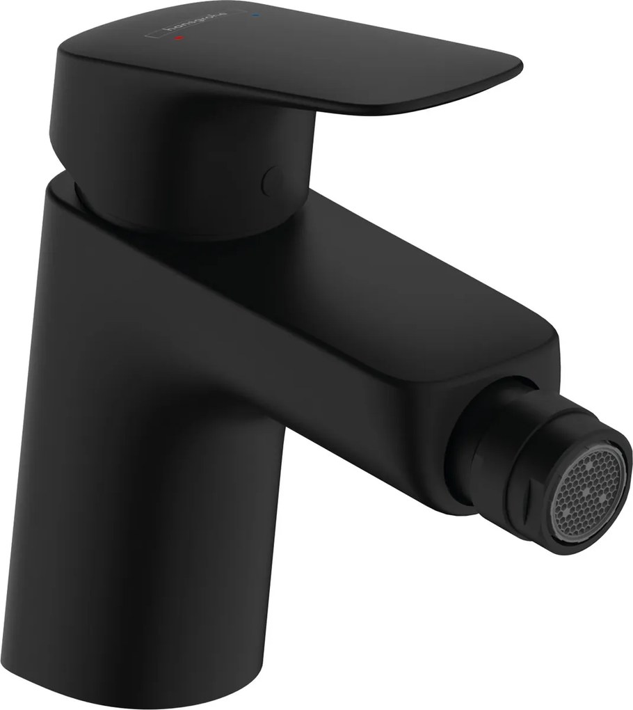 Hansgrohe Logis, páková bidetová baterie 70 s odtokovou soupravou s táhlem, černá matná, HAN-71204670