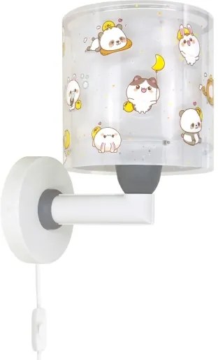 Dalber 41769E - Dětská nástěnná lampa KAWAII FRIENDS 1xE27/15W/230V šedá