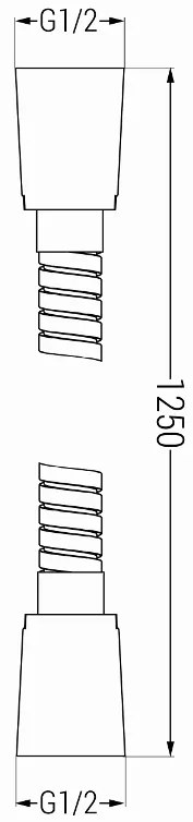 Sprchová hadice MEXEN - opletená - 125 cm - černá matná, 79435-70