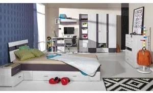 Dětský pokoj Delbert C - fialová nebo šedá, Barva šedá