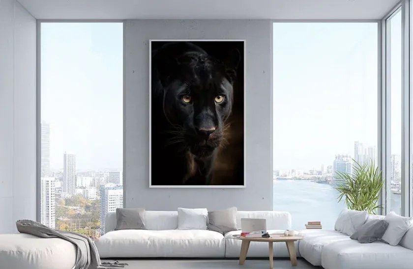 Temná elegance - obraz - Černý panter s pronikavým pohledem 42 - A4 – 210 × 297 mm - 169 Kč