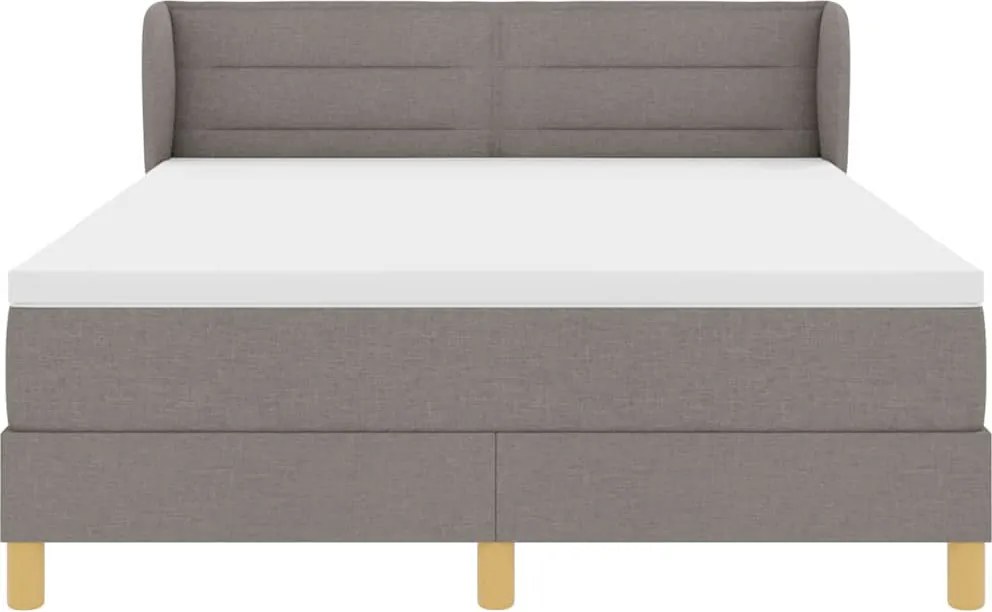 Postel s boxspringem s čelo Taupe 140 x 190 cm textil 3340147