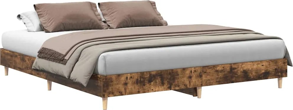 Rám postele bez matrace kouřový dub 180x200cm kompozitní dřevo 3329025