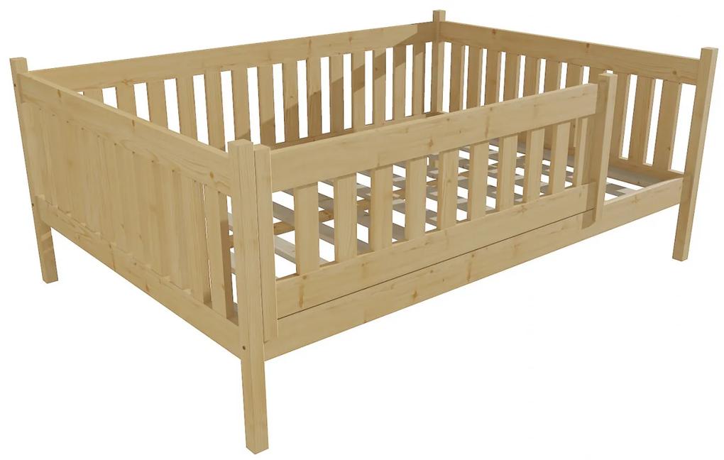 Dětská postel M 012 XL NEW* se zábranou (Barva dřeva: bezbarvý lak, Rozměr: 120 x 200 cm)
