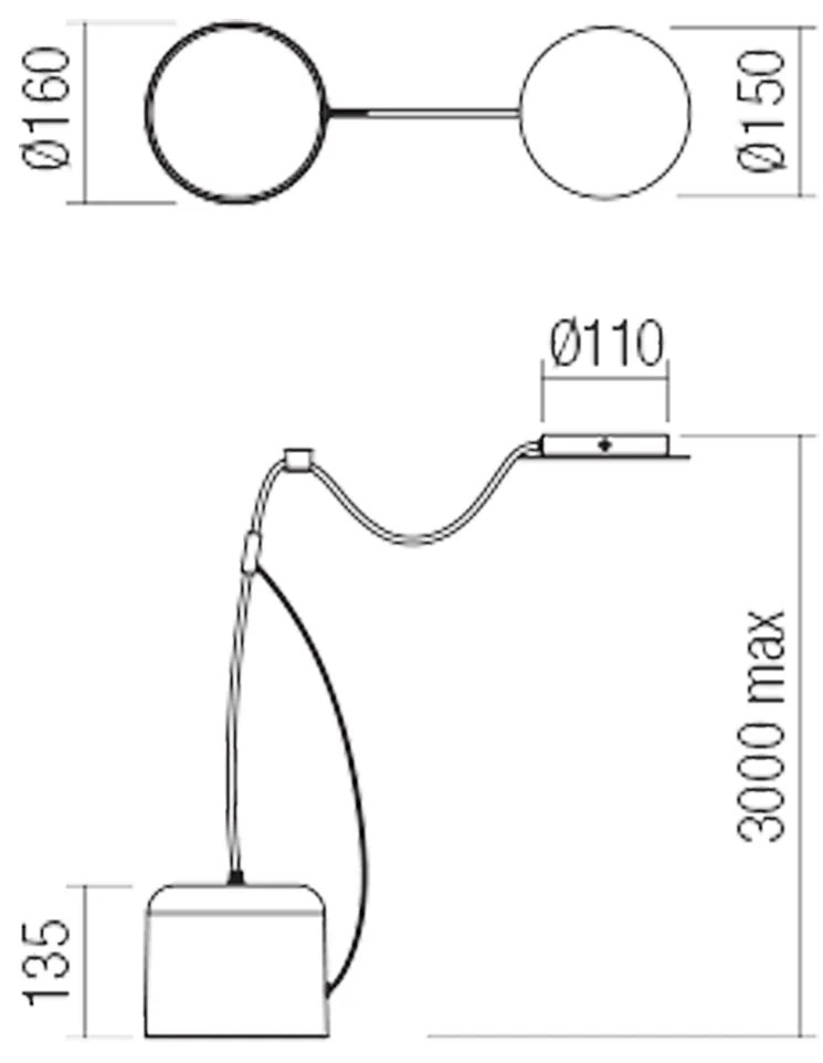 Redo 01-1823 závěsné svítidlo Dodo pískově bílé, E27, ø16cm