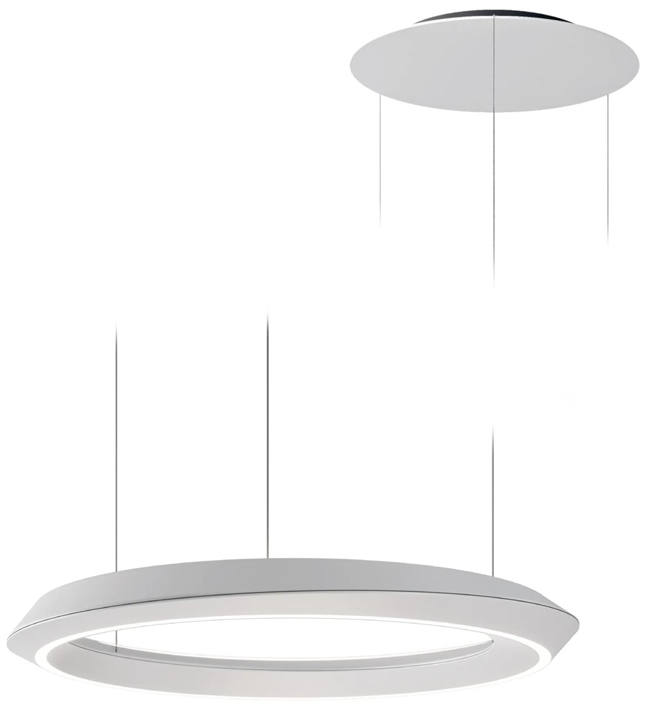 Lodes Tidal Adjustable, kulaté závěsné stahovací svítidlo LED 33W 3000K, matná bílá/bílá, průměr 60cm, DALI