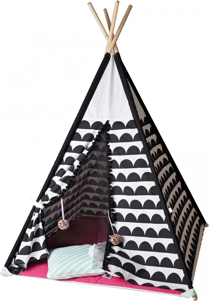 Vigvam design Half Moon Teepee pro dívky - ČTVERCOVÉ BEZ DOPLŇKŮ