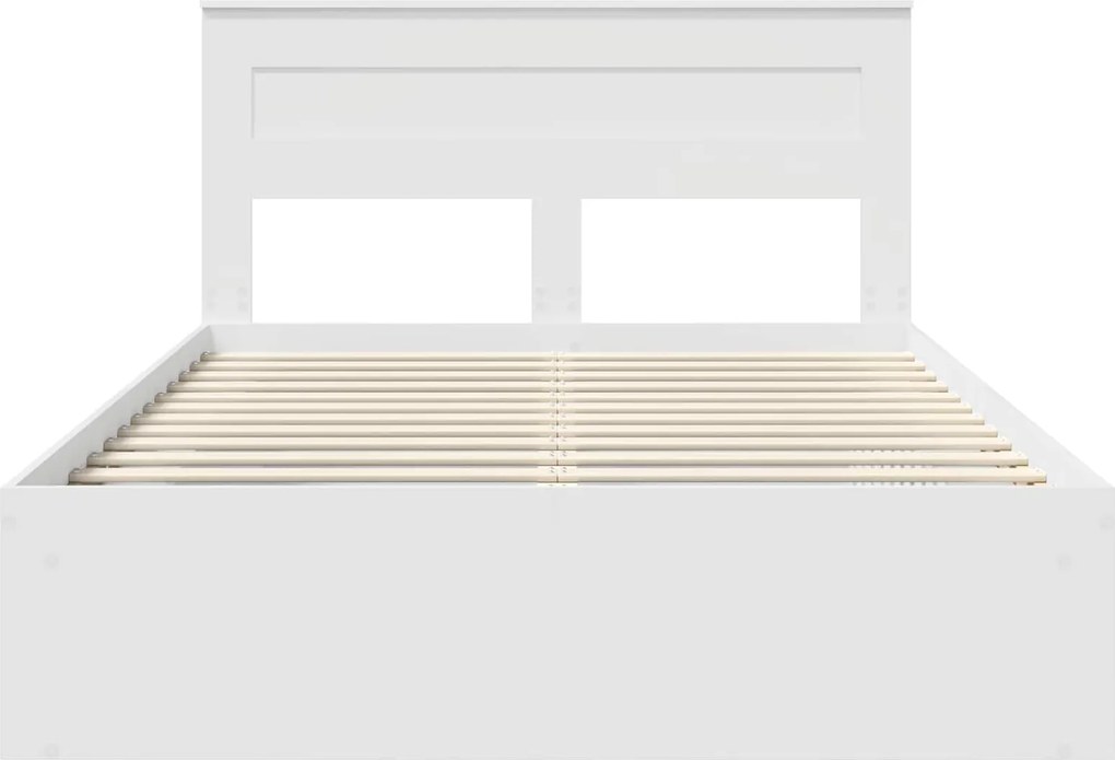 Rám postele s čelo Bílá 160 x 200 cm Masivní borové dřevo 3409735