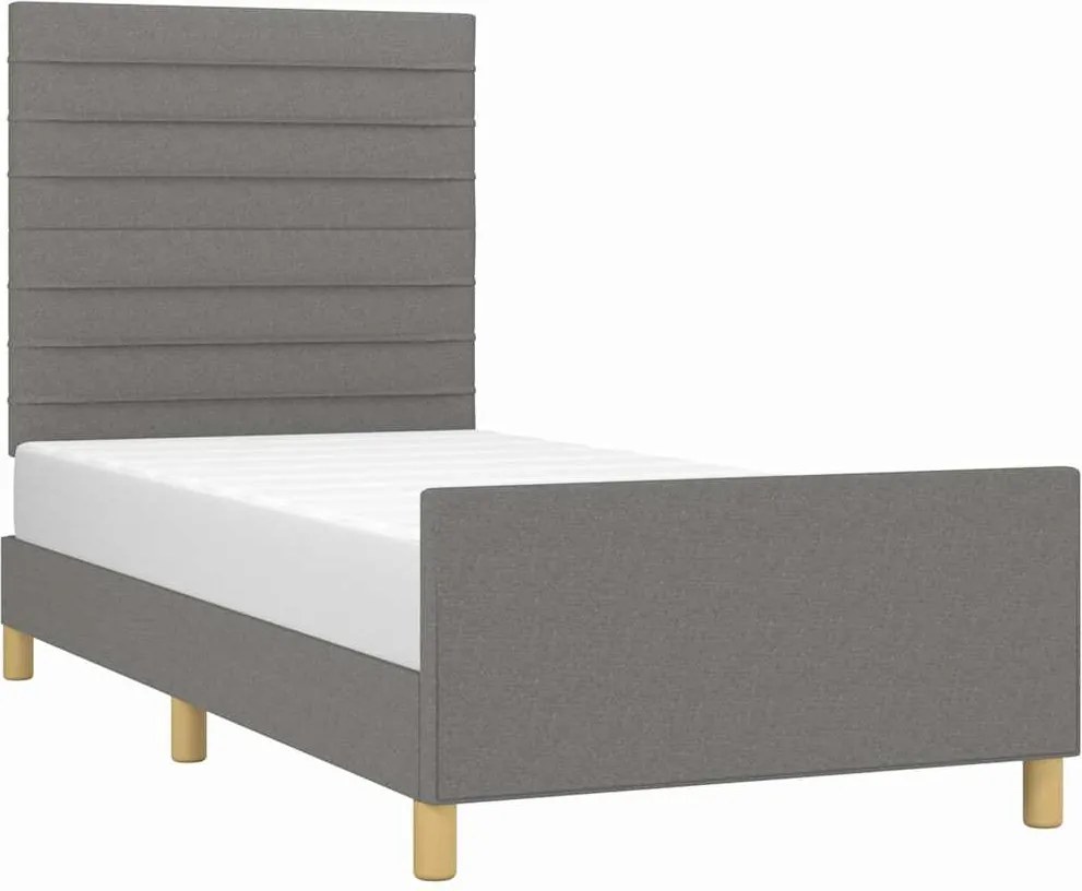 Rám postele bez matrace tmavě šedá 80 x 200 cm textil 3125091