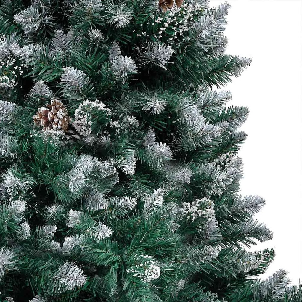 Umělý vánoční strom s LED a sadou koulí a šiškami 240 cm 3077533