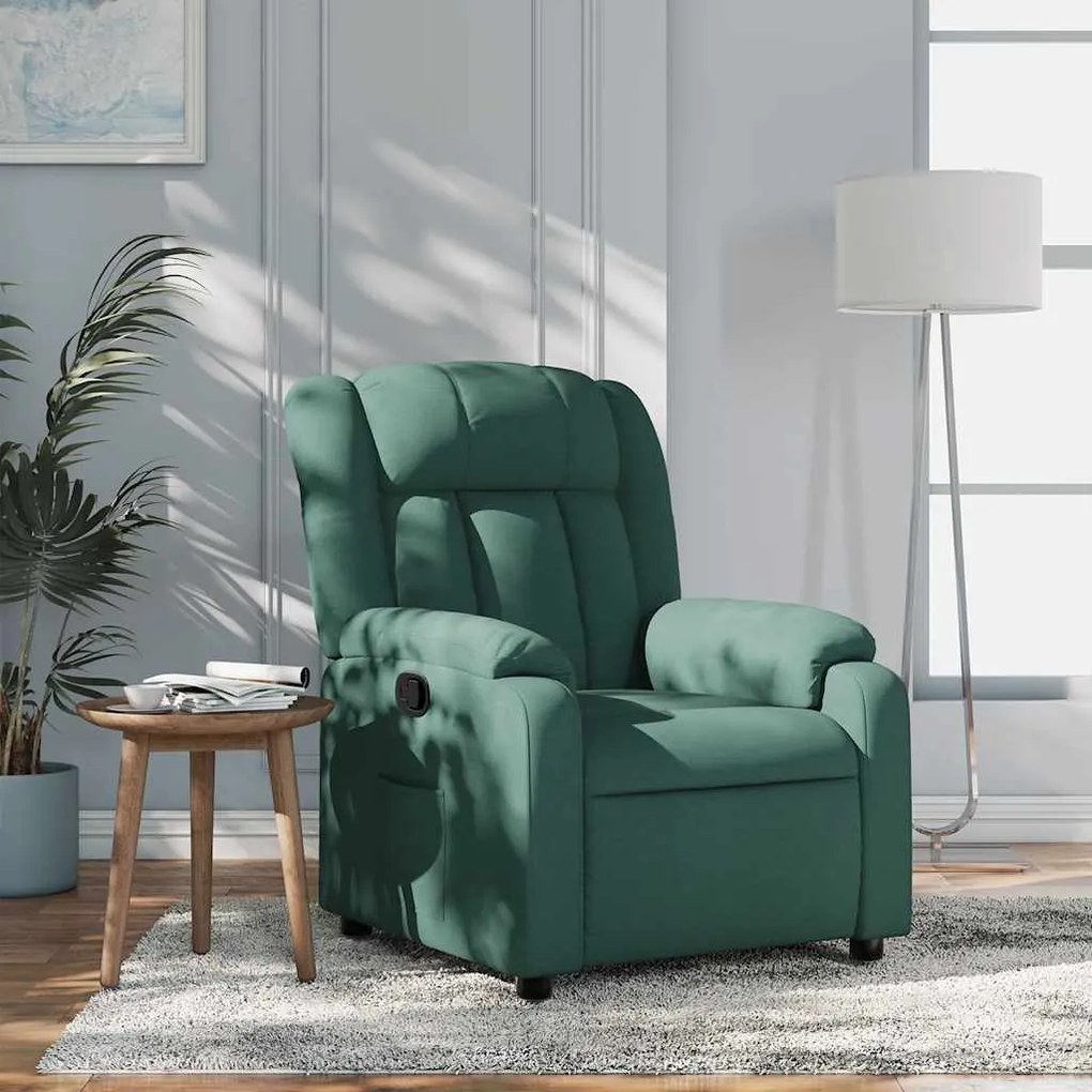 vidaXL Polohovací křeslo textil [373575] Barva: Tmavě zelená