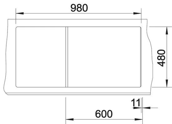 Blanco Zia 6 S Granitový dřez s vaničkou a s odkapem oboustranné provedení, 100x50cm, černá 526021