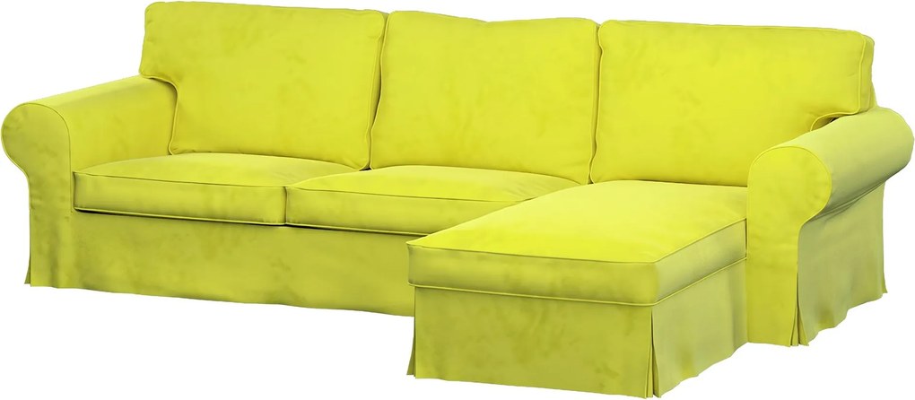 Potah na pohovku IKEA Ektorp 2-místná s lenoškou barva zelená látka lesklé, sametová