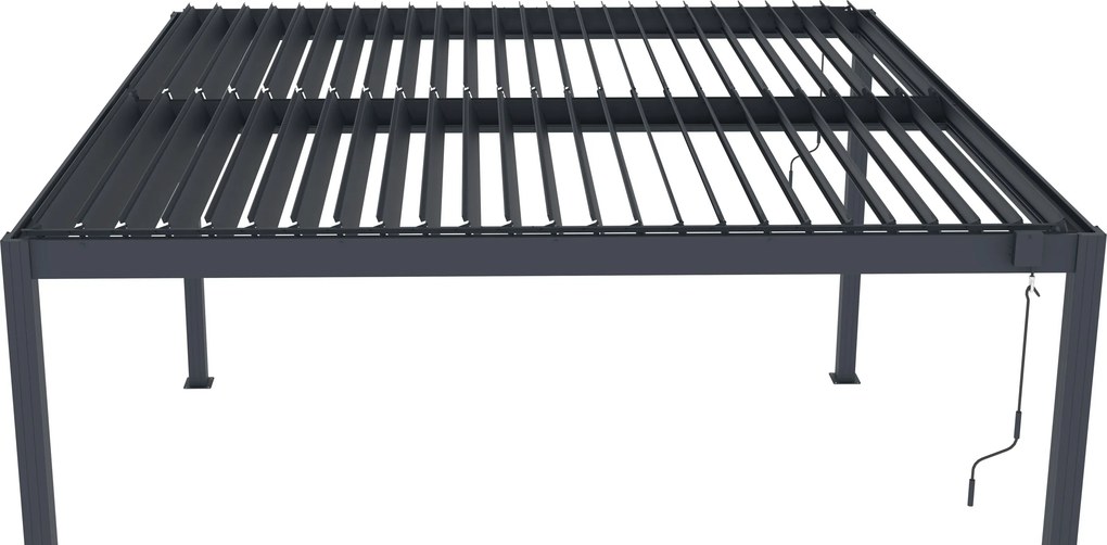 Bioklimatická pergola G21 Austin 4x4 m, antracitová hliníková