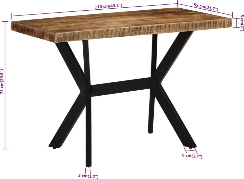 vidaXL Jídelní stůl 110 x 55 x 75 cm masivní mangovníkové dřevo [358881]