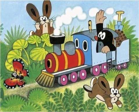 Dino Dřevěné obrázkové kostky Krtek a doprava 20 kostky