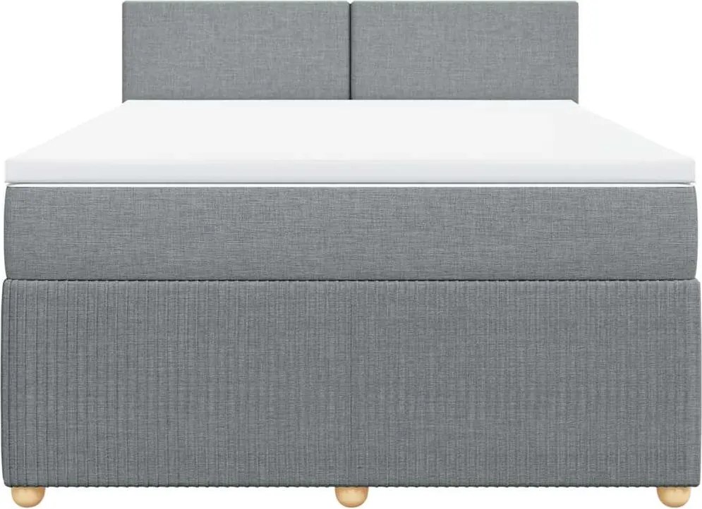 Box spring postel s matrací světle šedá 140 x 190 cm textil 3289744