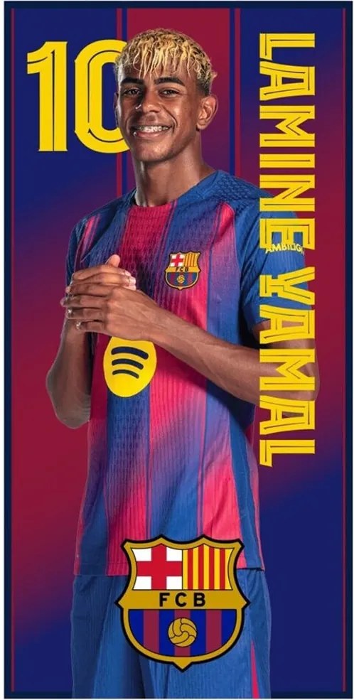 Rychleschnoucí osuška z mikrovlákna FC Barcelona - Lamine Yamal 10 - 70 x 140 cm