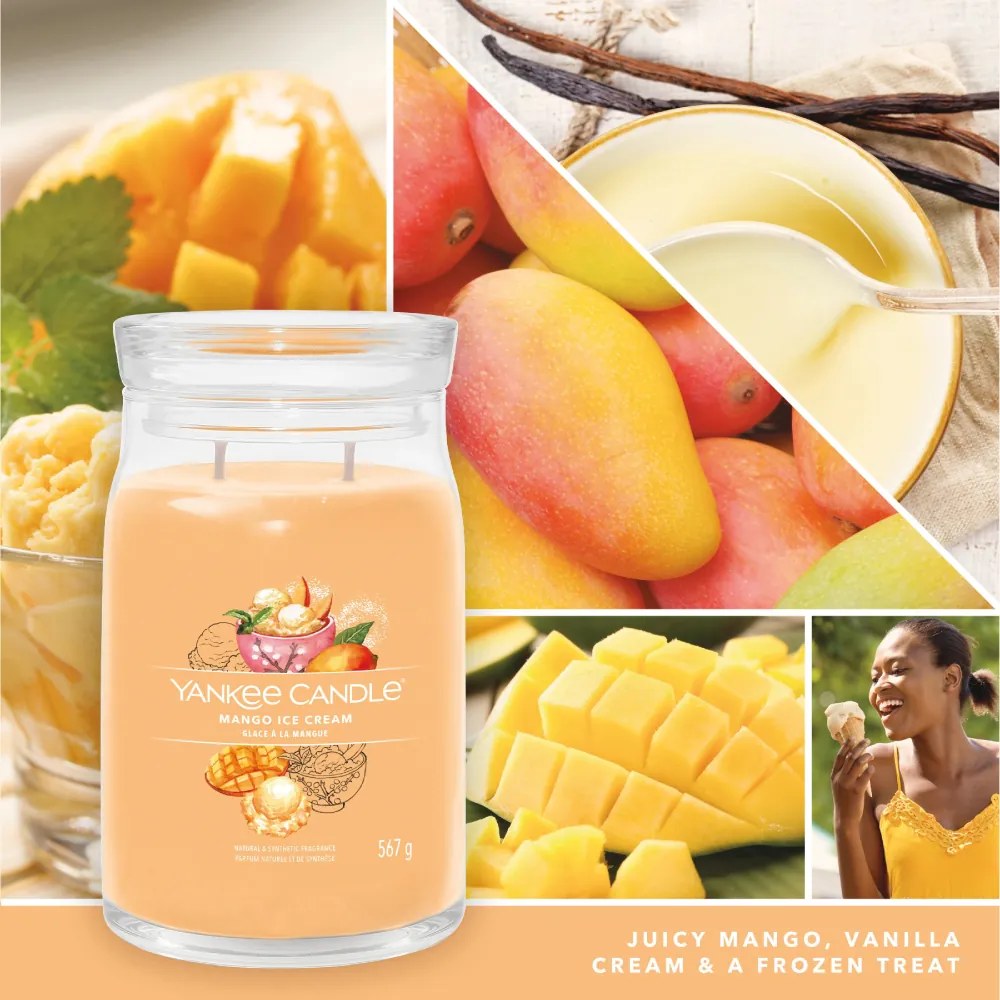 Yankee Candle Signature svíčka velká Mango Ice Cream, 567g