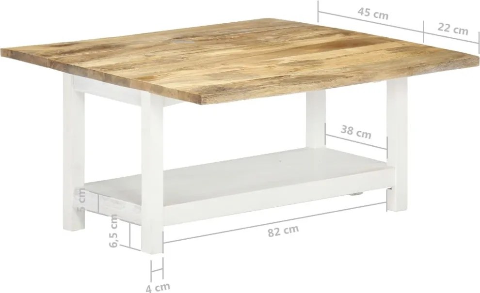 vidaXL Rozkládací konferenční stolek bílý 90x(45–90)x45 cm mangovník [286375]