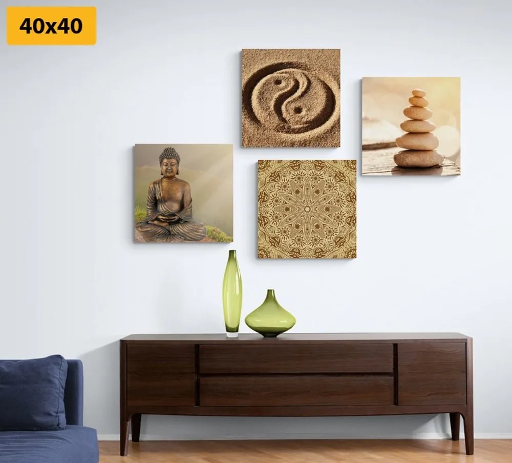 Set obrazů ve stylu Feng Shui - 4x 60x60 cm