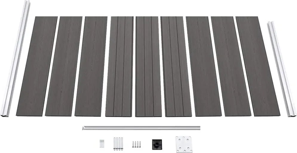 Plotový dílec WPC 95 x 186 cm šedý 148978