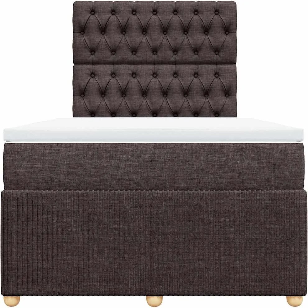 Box spring postel s matrací tmavě hnědá 120x200 cm textil 3294333