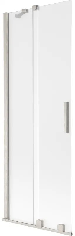 Mexen Velar, 2-křídlová posuvná vanová zástěna 75 x 150 cm, 8mm sklo námraza, broušená ocel, 896-075-000-31-97