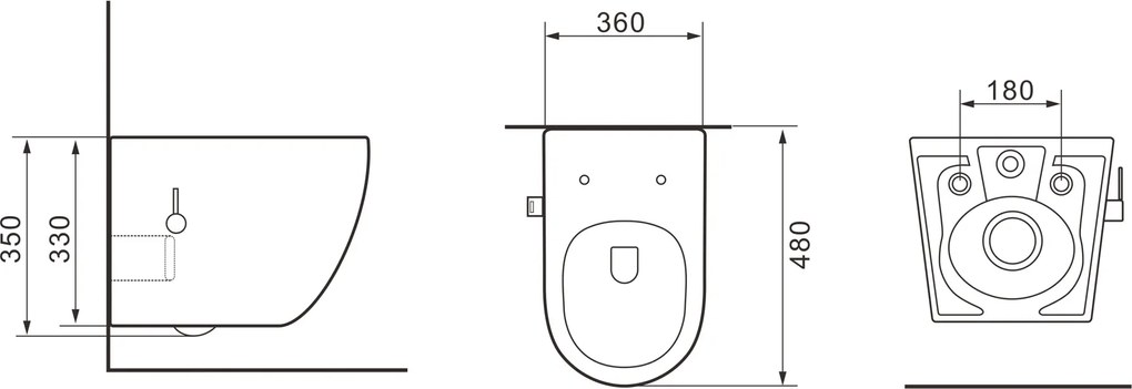 Erga Lily, závěsná WC mísa s funkcí bidetu + toaletní sedátko, bílá lesklá, ERG-V03-LILY-TO2-BID-WH