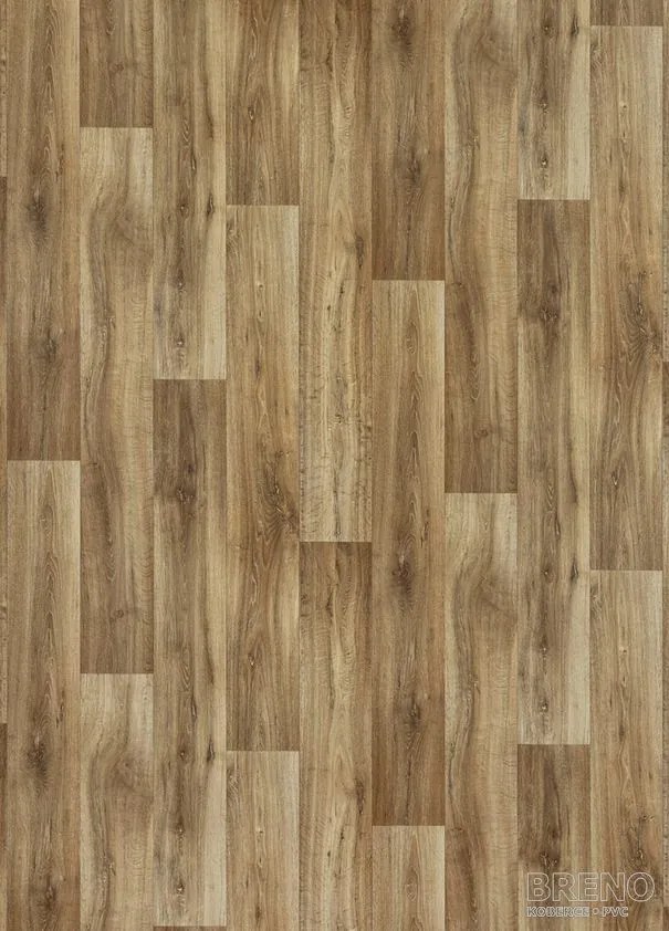 Breno PVC POLARIS Lime Oak 631M – tmavé dřevo, šíře 300 cm
