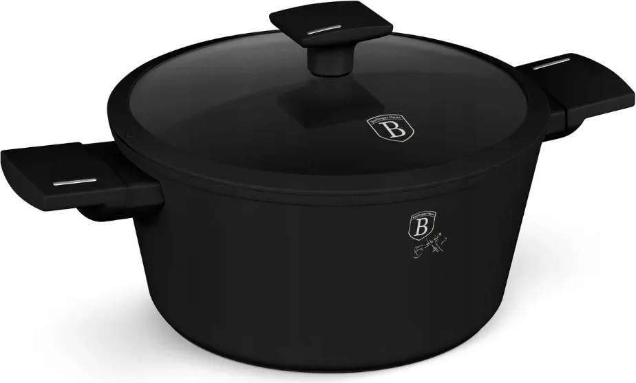 Hrnec s poklicí 24 cm BerlingerHaus BH-8188 Matte Black; 4,1 l
