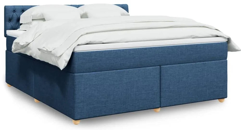Box spring postel s matrací modrá 180x200 cm textil 3286772