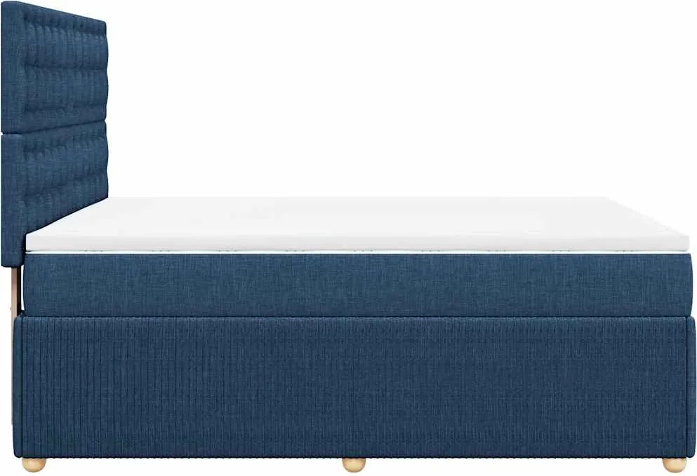 Box spring postel s matrací modrá 140x200 cm textil 3294399