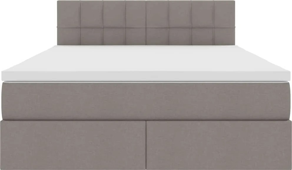Postel s úložným prostorem a matrací Taupe 120 x 200 cm Samet 3370515