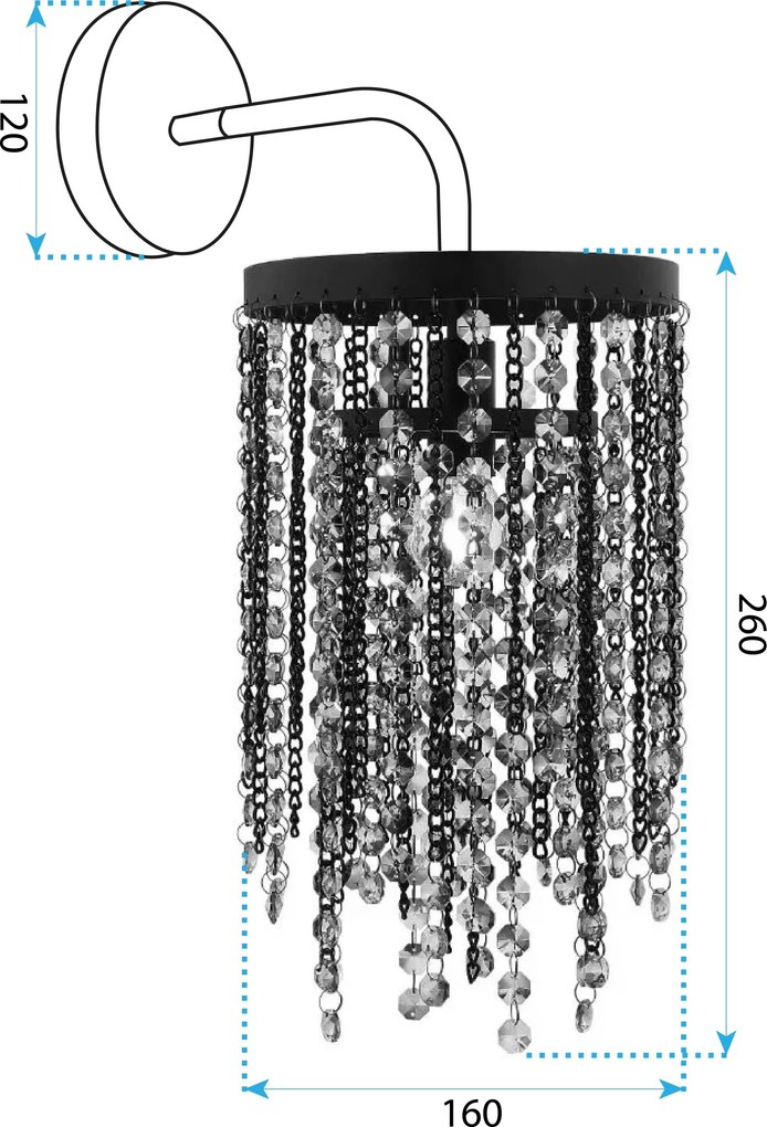 Toolight Rea, Nástěnné svítidlo LED APP1315-W BLACK, OSW-06350