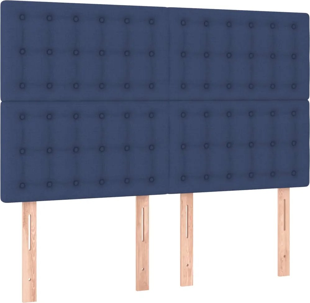 Box spring postel s matrací a LED modrá 140x200 cm textil 3135763