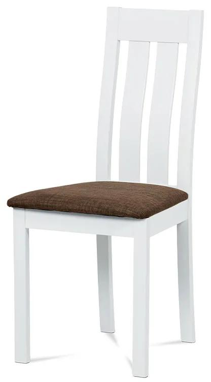 Jídelní židle v barvě bílé s hnědým potahem BC-2602 WT
