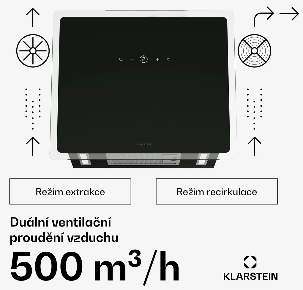 Klarstein AlizeEdge digestoř, Touch, Flat, Silent, Built-in, A+