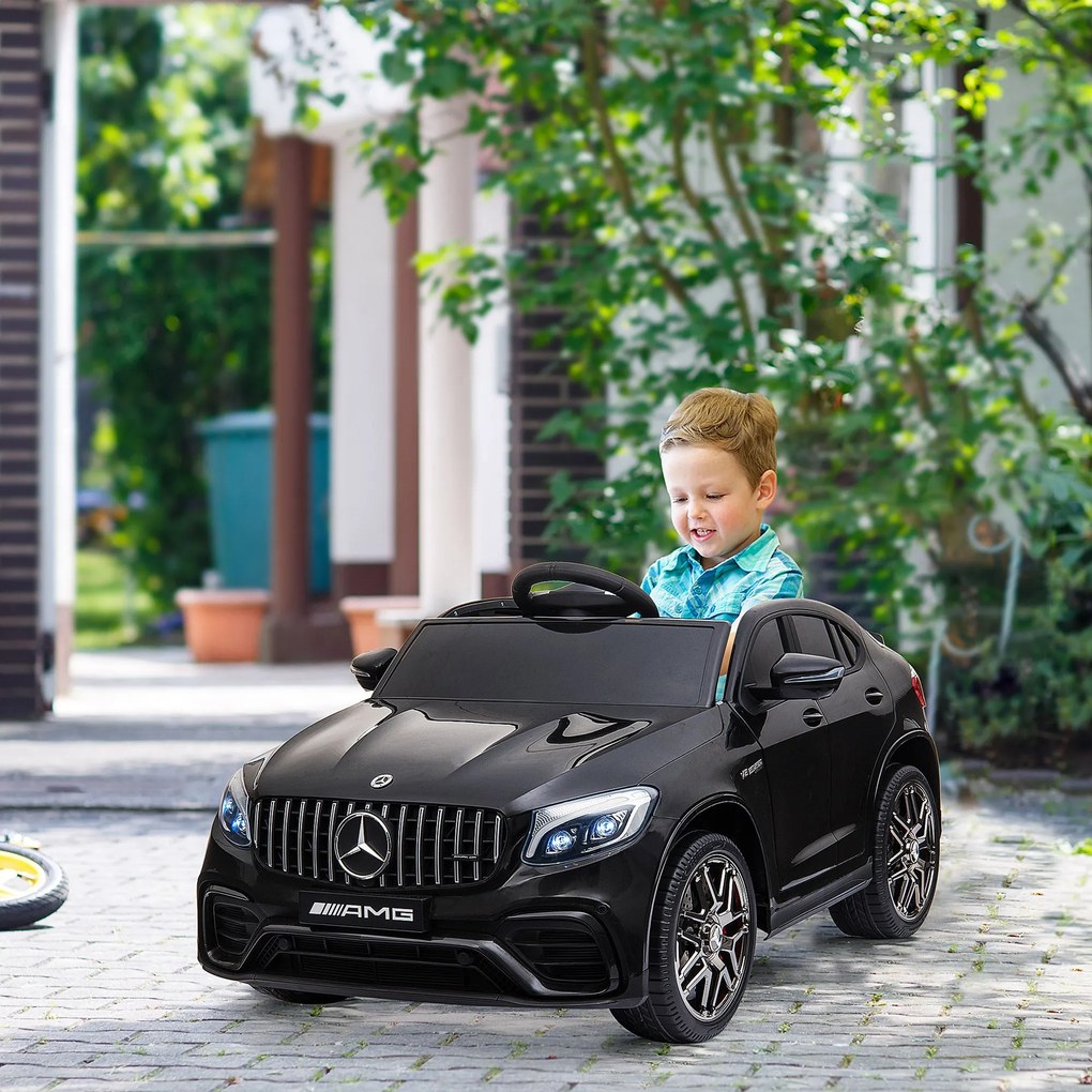 Dětské vozidlo HOMCOM 12V Mercedes-Benz AMG GLC63S COUPE licencovaný elektrický automobil s dálkovým ovládáním a bezpečnostními pásy, 2 x 35W motory,