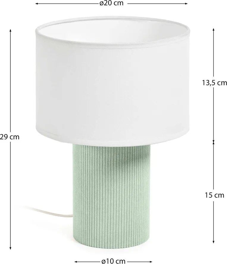 Bílá/tyrkysová dětská lampička Bianella – Kave Home