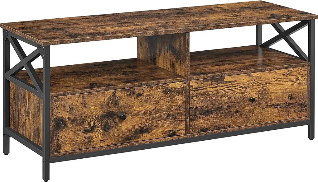 TV skříň se 2 zásuvkami 120 x 50 x 40 cm rustikální hnědá