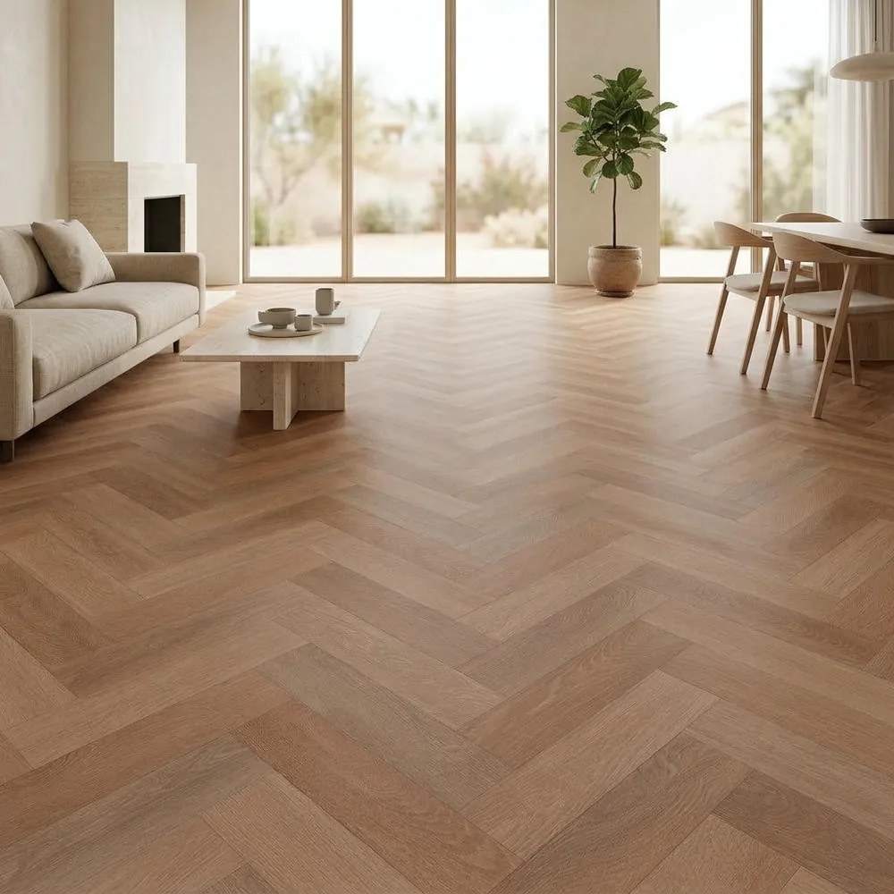 TARKETT PVC podlaha - lino ICONIK 280T Ancares Herringbone Limed ŠÍŘKA: 4 m, POUŽITÍ: Bytové