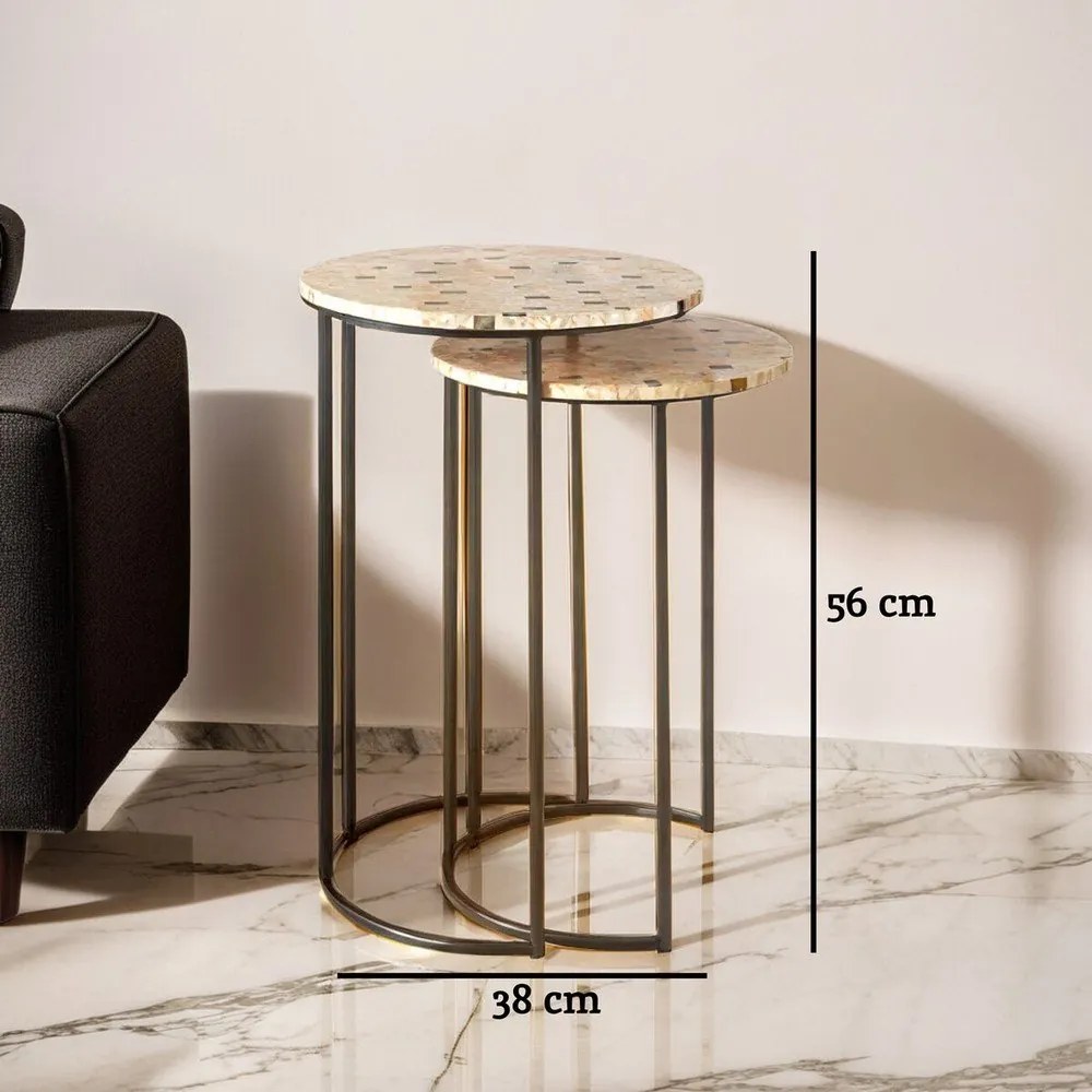 Kulaté odkládací stolky v sadě 2 ks ø 38 cm Halle – Premier Housewares