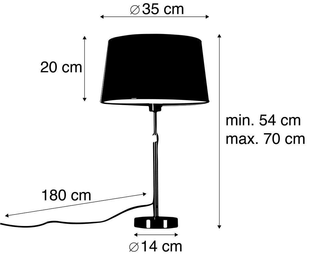 Stolní lampa bílá s stínítkem bílým 35 cm nastavitelná - Parte