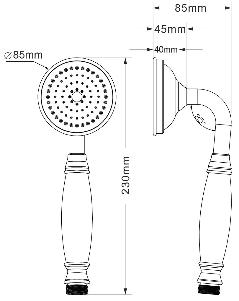 Sapho DREAMART ruční sprcha, 230mm, chrom - DOC148
