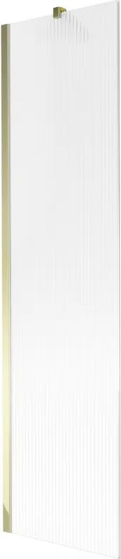 Mexen Next, vanová zástěna 1-křídlová 50 x 150 cm, fixní křídlo, 6 mm sklo s pruhy, zlatý lesklý profil, 895-050-000-00-09-50