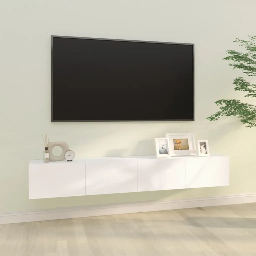Nástěnné TV skříňky 2 ks bílé 100x30x30 cm kompozitní dřevo